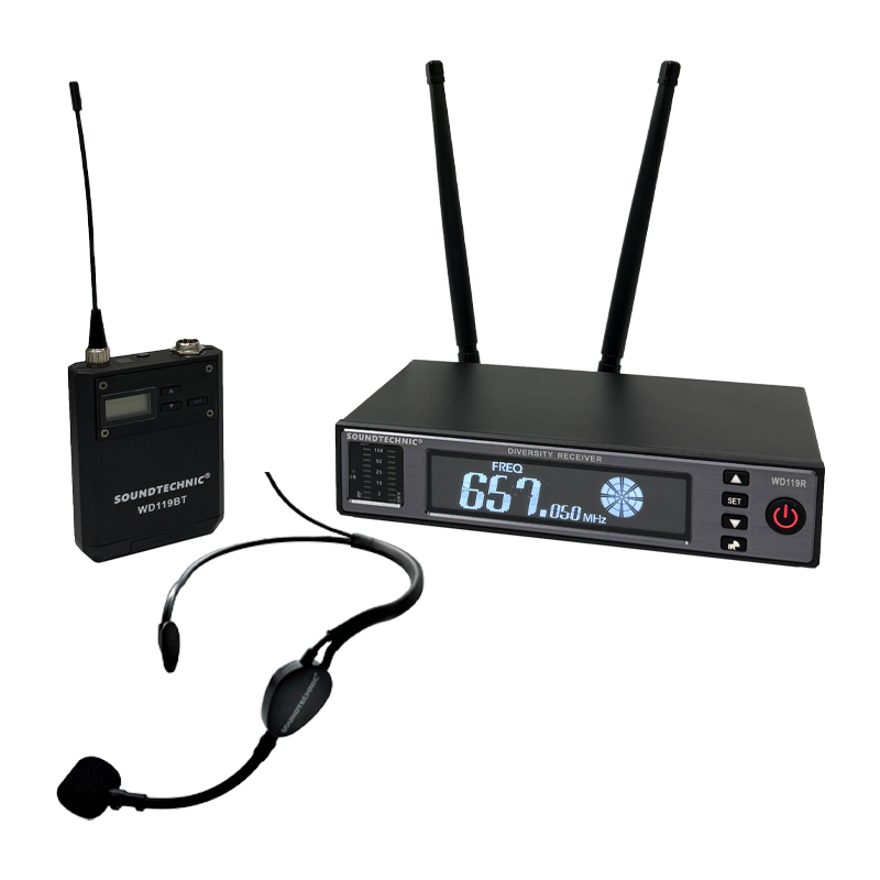 Soundtechnic WD119BT Wireless Bodypack System with FITNESS 1 Headset ...